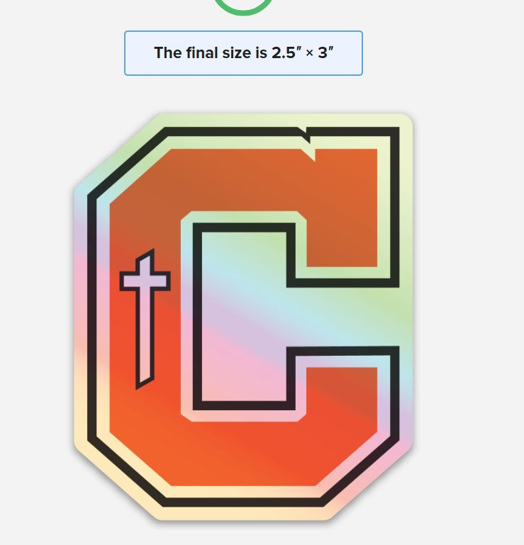 Holographic C sticker – The Bruin Shop